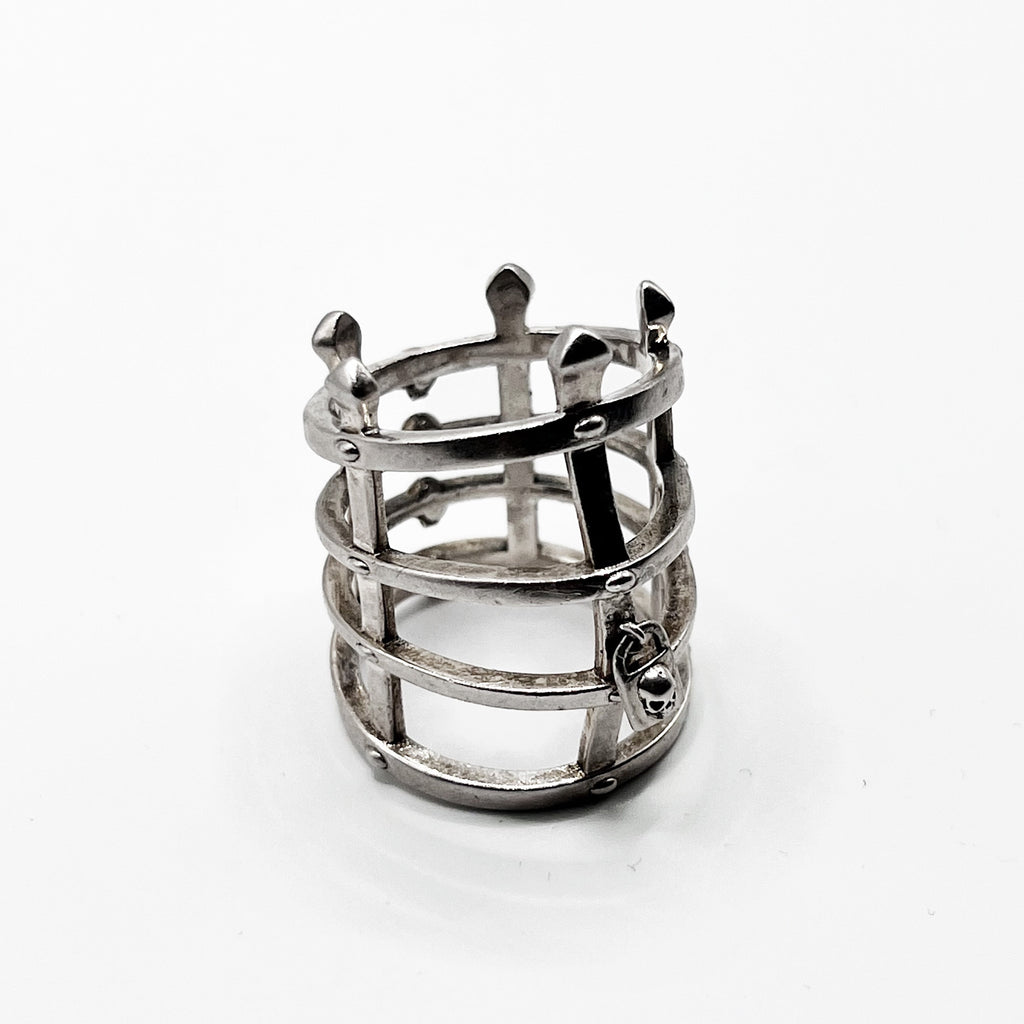 Silver Cage of Demise Ring – Saint Terror | VIOLENCE®️